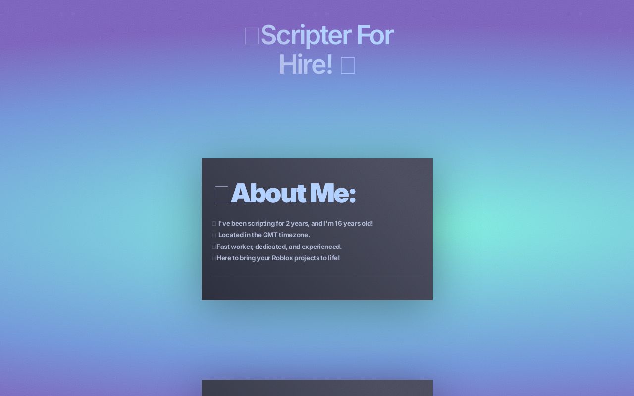 Scripter For Hire